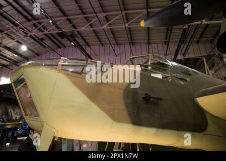 Bristol Blenheim IV aircraft cockpit on display at Duxford Stock Photo ...
