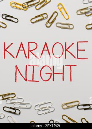 Sign displaying Karaoke Night. Business showcase Entertainment singing ...