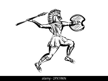 gladiator sketch vector illustration isolated on white background Stock ...