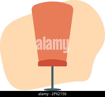 Red office chair icon. Cartoon computer seat isolated on white ...
