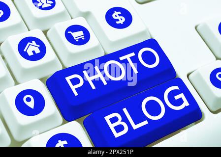 Text showing inspiration Photo Blog, Concept meaning form of photo ...