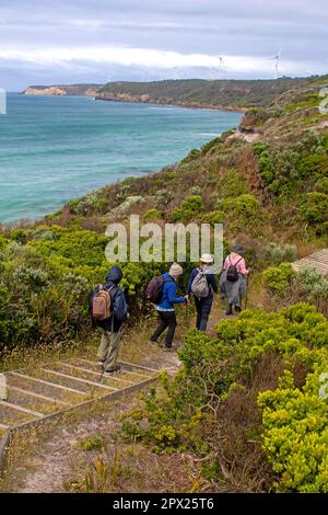 Hiking to Cape Nelson, part of the Great South West Walk Stock Photo ...