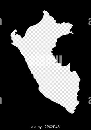 Peru map. Just a simple border map. Shape of the country. Flat blank ...