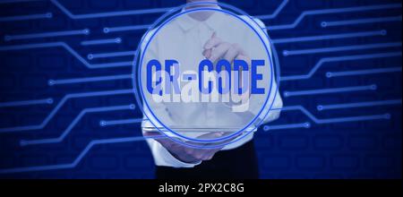 Text showing inspiration Qr Code, Conceptual photo the trademark for a ...