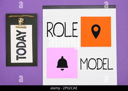 Text showing inspiration Role Model. Business overview a person looked ...