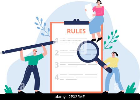 Business people studying list of rules Stock Vector Image & Art - Alamy