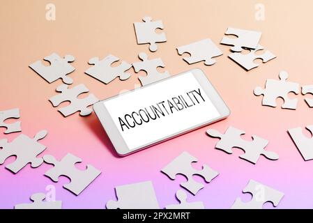Sign displaying Accountability, Concept meaning State of being ...