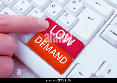 Sign displaying Low Demand, Internet Concept less consumer's desire to ...