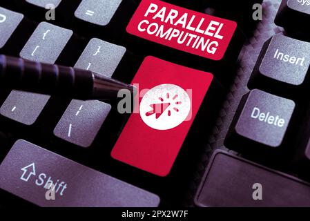 Conceptual caption Parallel Computing. Concept meaning simultaneous ...