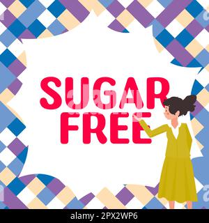 Conceptual caption Sugar Free. Business showcase containing an artificial sweetening substance ...