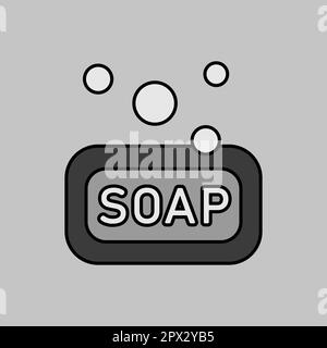 Soap vector grayscale icon. Hygiene sign. Graph symbol for medical and ...