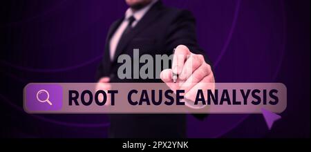 Conceptual display Root Cause Analysis. Business idea Method of Problem Solving Identify Fault ...