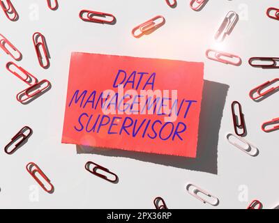 Conceptual caption Data Management Supervisor. Business idea ensuring ...