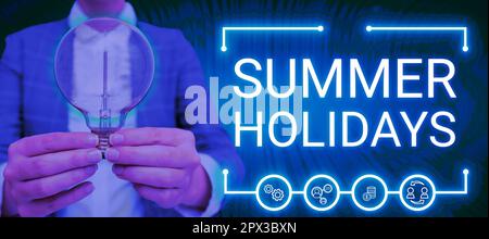 Inspiration showing sign Summer Holidays. Conceptual photo Vacation ...