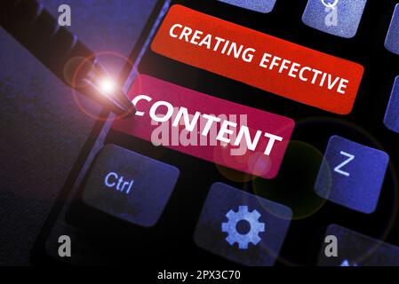 Text sign showing Creating Effective Content. Conceptual photo Valuable ...