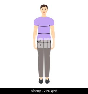 Men to do bust measurement body with arrows fashion Illustration for ...