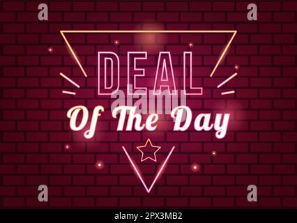 Daily Deals of The Day with Decorative Lettering Text Style for Poster ...