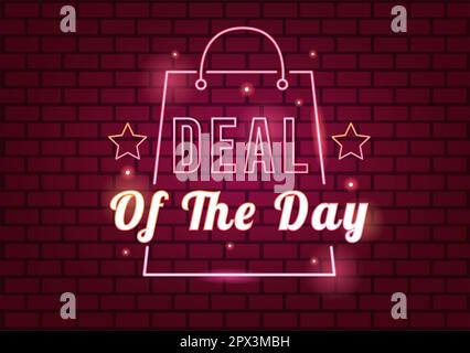 Daily Deals of The Day with Decorative Lettering Text Style for Poster ...