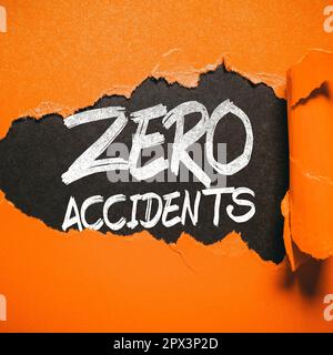 Text showing inspiration Zero Accidents. Word for important strategy ...
