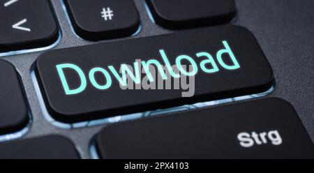 Illuminated keyboard with a labeled key - Download Stock Photo - Alamy