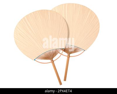 native fan made from palm leaves on white background Stock Photo - Alamy