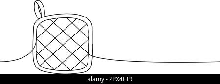 Cooking glove, kitchen mitten one line continuous drawing. Kitchen ...