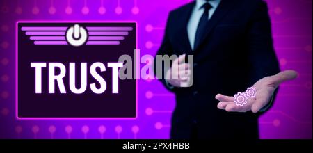 Text caption presenting Trust Me. Internet Concept Believe Have faith ...