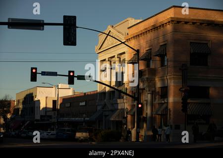 Prescott, Arizona, USA - January 9, 2022: Sunset light shines on the ...