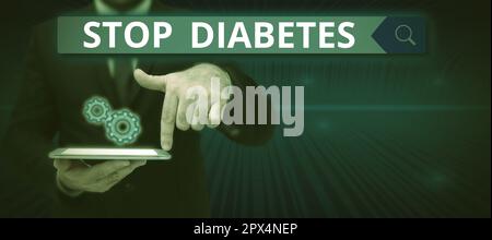 Handwriting text Stop Diabetes. Business concept Blood Sugar Level is ...