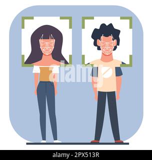 woman smartphone security face scan Stock Vector Image & Art - Alamy