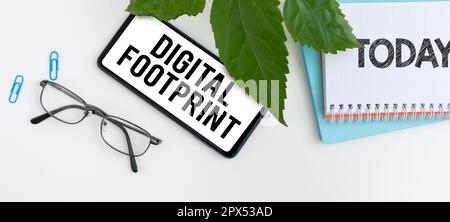 Text showing inspiration Digital Footprint. Word for uses digital ...