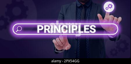 Inspiration showing sign Principles, Conceptual photo fundamental truth ...
