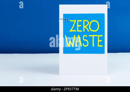 Conceptual caption Zero Waste, Word Written on industrial responsibility includes composting ...