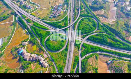 CHONGQING, CHINA - APRIL 30, 2023 - Aerial photo shows the Renhe ...