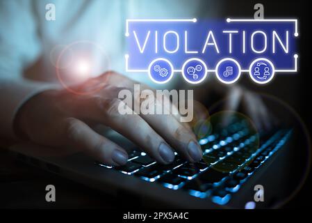 Text caption presenting Violation, Concept meaning an infringement of ...