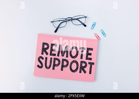 Handwriting text Remote Support. Internet Concept help end-users to ...