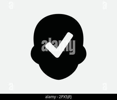 Verified User Icon Man Person Character Social Media Account Check ...