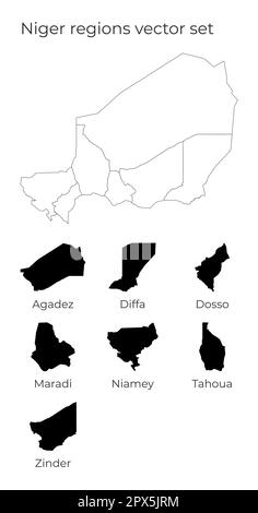 Niger map collection. Borders of Niger for your infographic. Colored ...