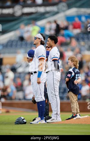 Tampa Bay Rays' Tristan Gray reacts after hitting his first career home ...