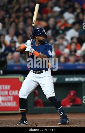Houston Astros right fielder Corey Julks (9) bats in the bottom of the ...