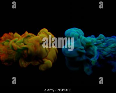 Puffs of red blue smoke on a white background. 3d illustration Stock ...