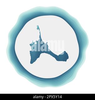 Formentera Badge. Round logo of island with triangular mesh map and ...