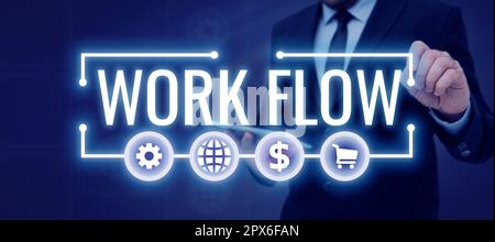 Inspiration showing sign Work Flow. Concept meaning Continuity of a ...