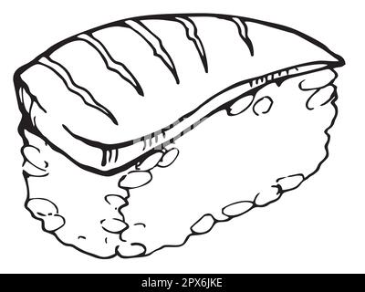 hand draw line art vector illustration japanese food sushi rice Stock ...