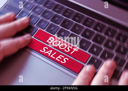 Sign displaying Higher Sales, Conceptual photo The average sold ...