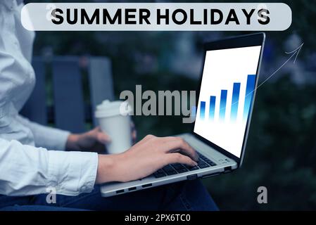 Writing displaying text Summer Holidays. Business showcase Vacation ...