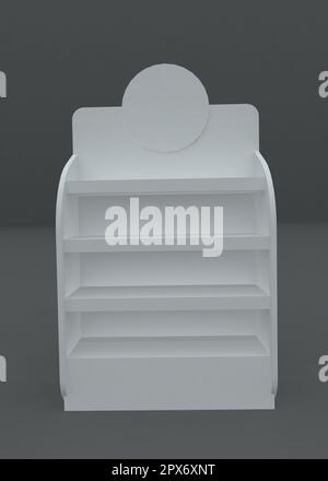 Product Display Stand Shelfs Mockup for Malls, Stores - 3D Illustration ...