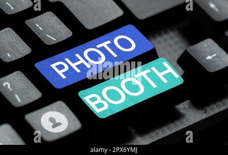 Sign displaying Photo Booth. Business showcase form of photo sharing ...