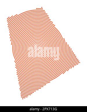 Rhode Island dotted map. Digital style map of the state on dark ...