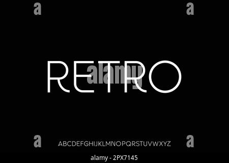 Minimal and clean sans serif retro line font vector Stock Vector Image ...